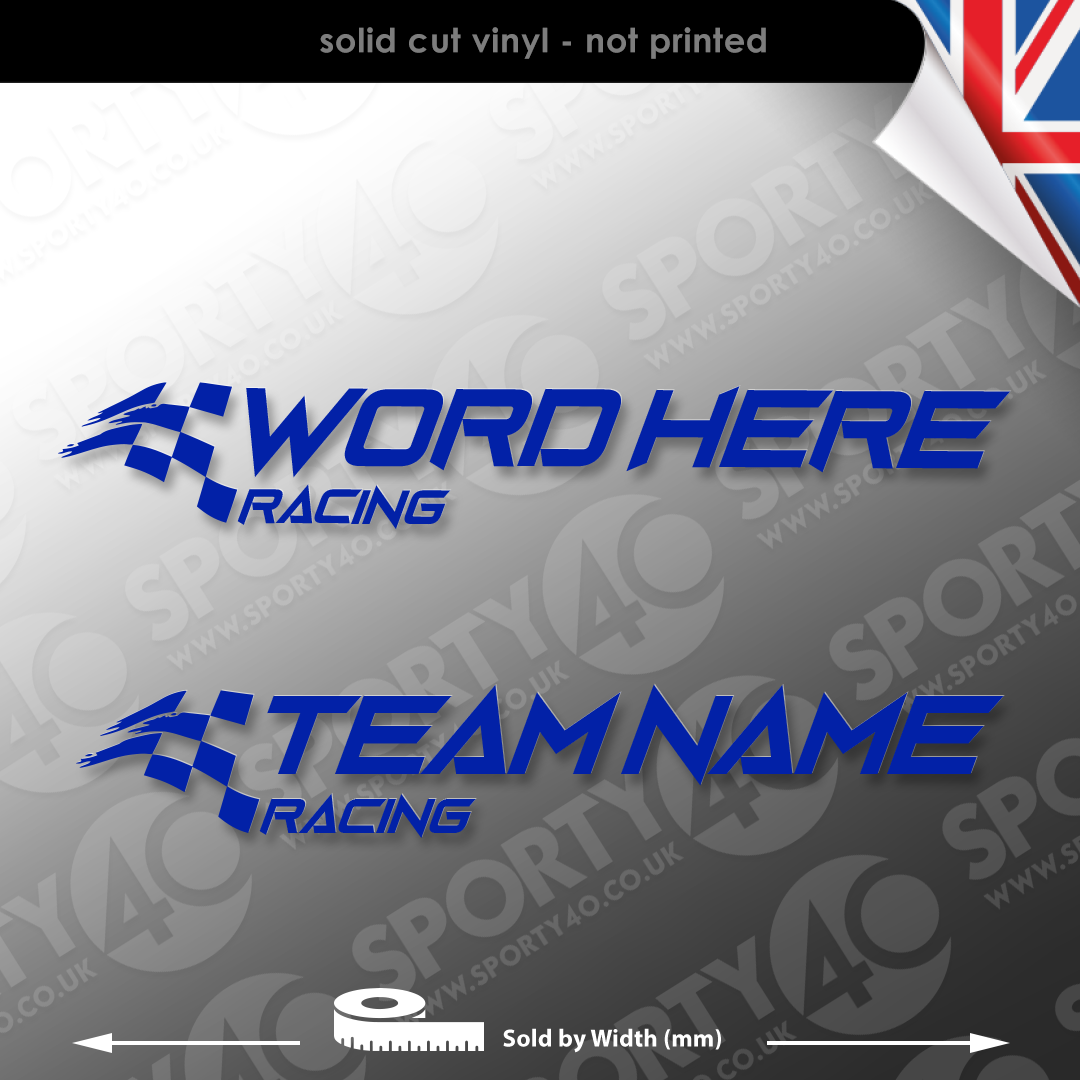 Custom Racing Name 2 Vinyl Decal Sticker