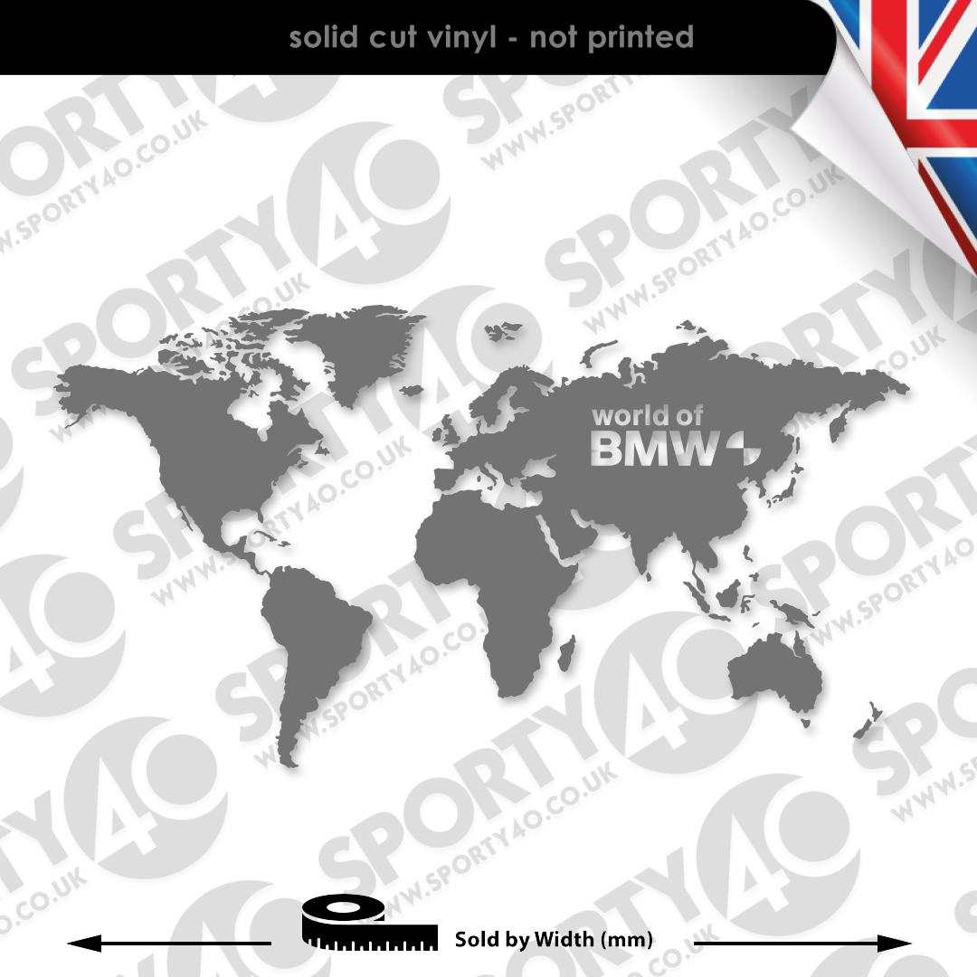 BMW Motorrad World Map Pannier Vinyl Decal Sticker