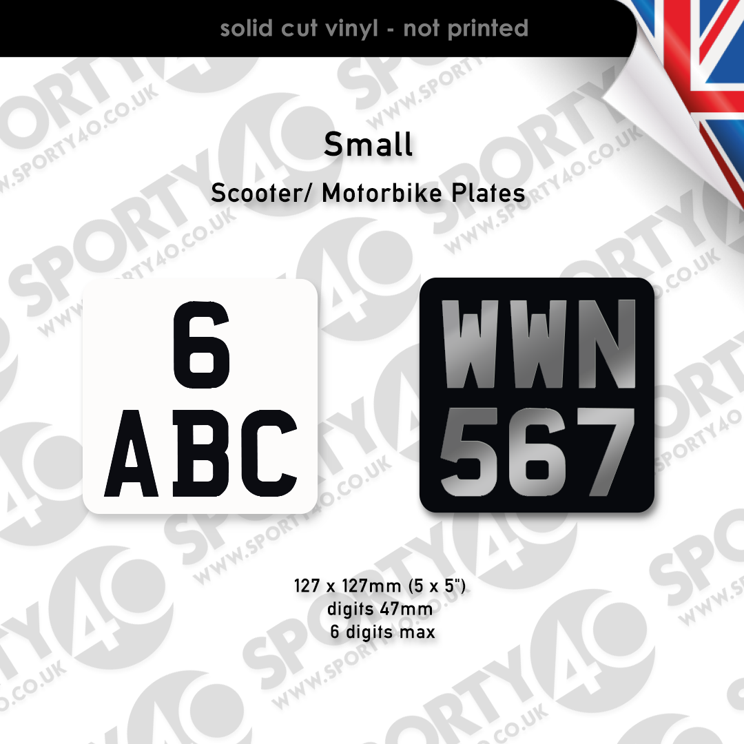 Self-Adhesive Scooter Vinyl Number Plate Sticker