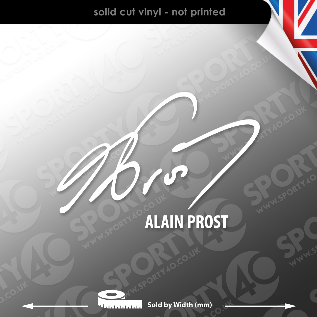 Alain Prost Signature Vinyl Decal Sticker