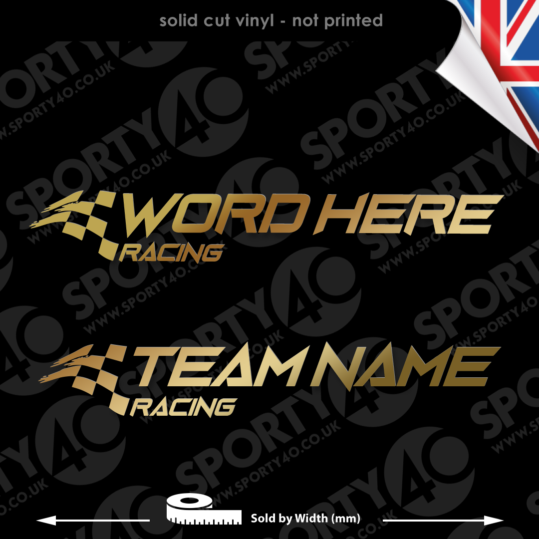 Custom Racing Name 2 Vinyl Decal Sticker