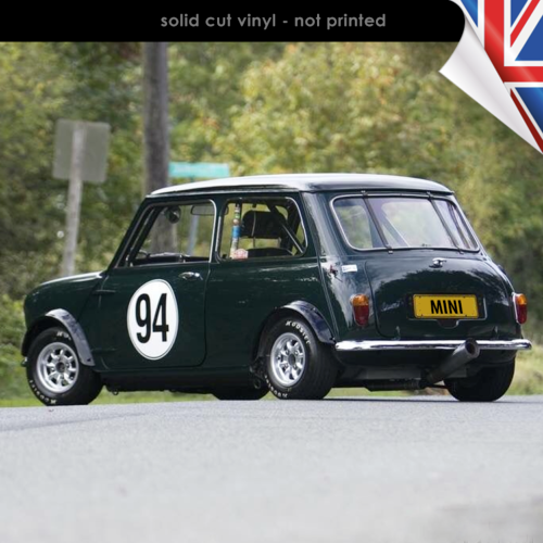 Cut-Out Number Roundel with Pinstripe Solid Vinyl Decal Sticker