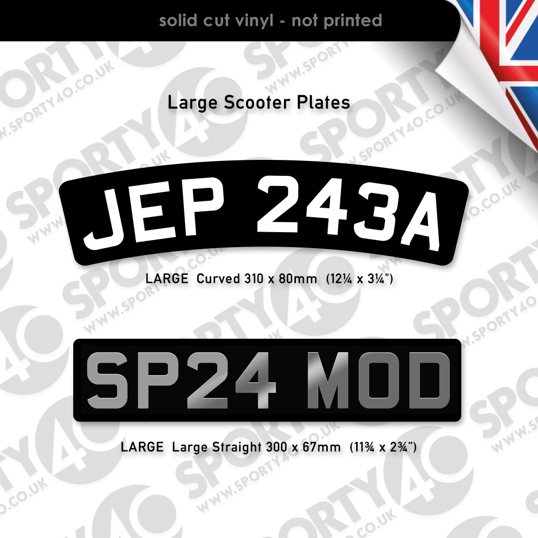 Self-Adhesive Scooter 7 Digit Vinyl Number Plate Sticker