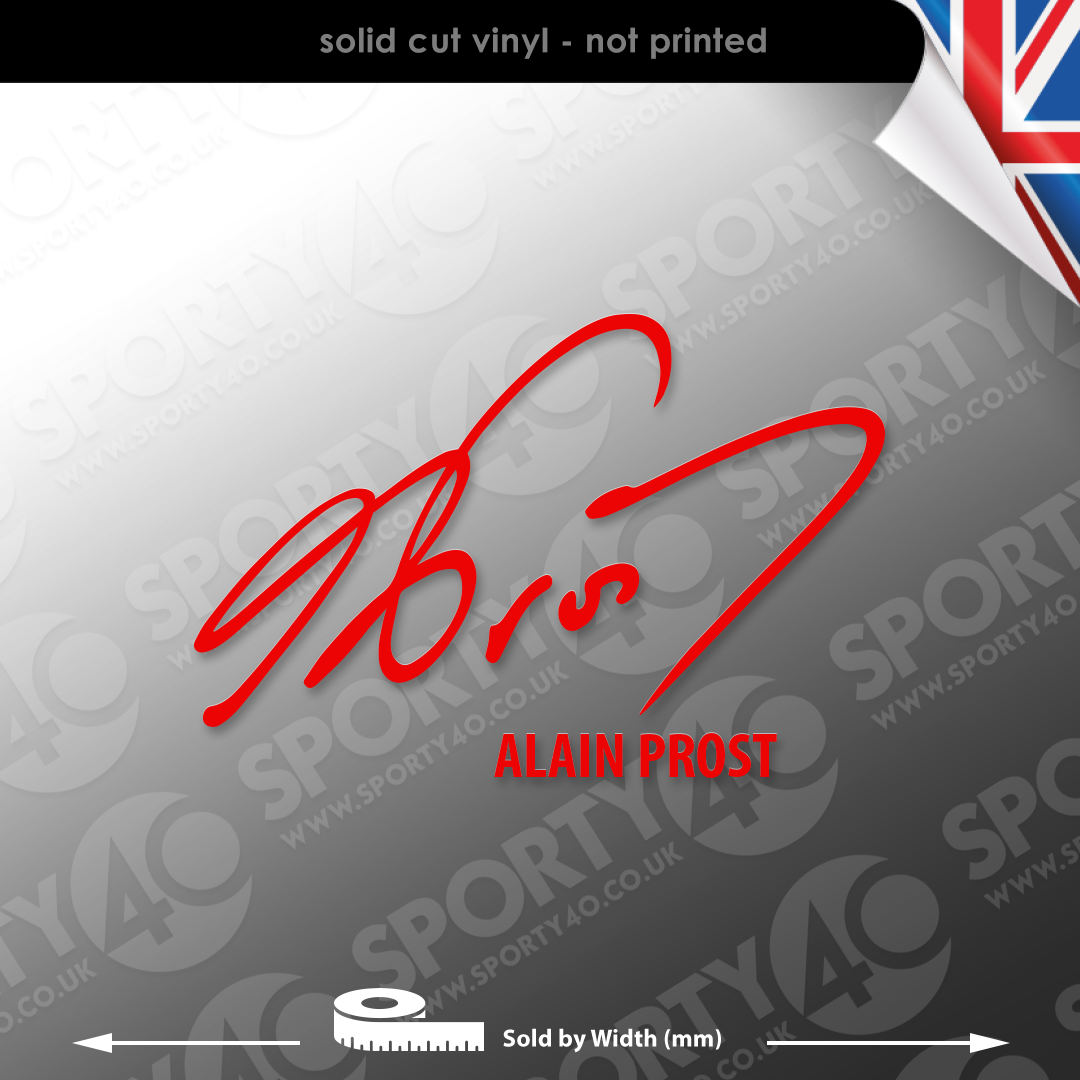 Alain Prost Signature Vinyl Decal Sticker