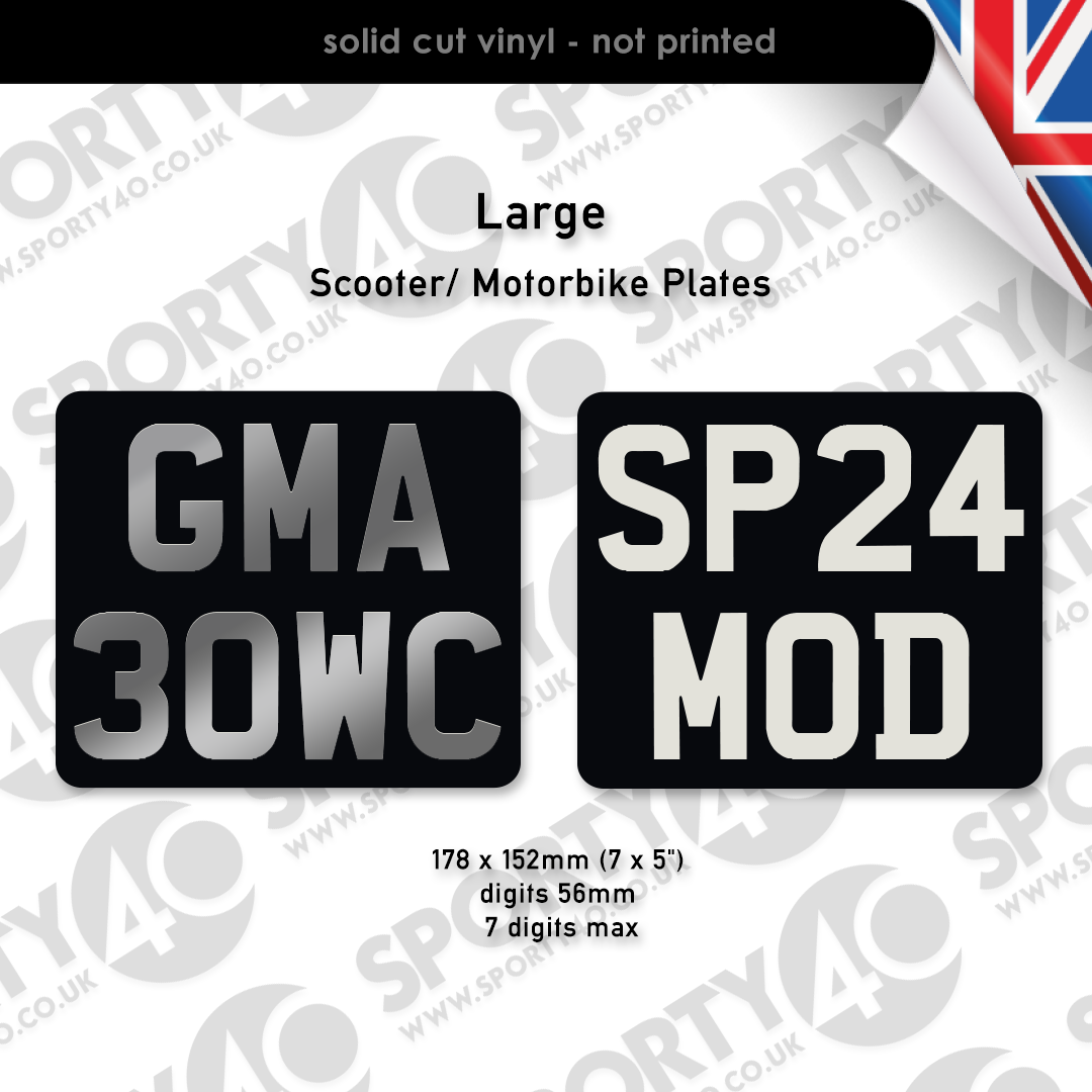 Self-Adhesive Scooter Vinyl Number Plate Sticker
