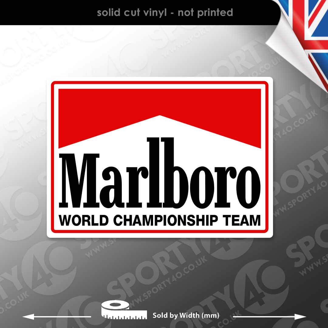 Marlboro World Championship Team 3 Colour Vinyl Decal Sticker