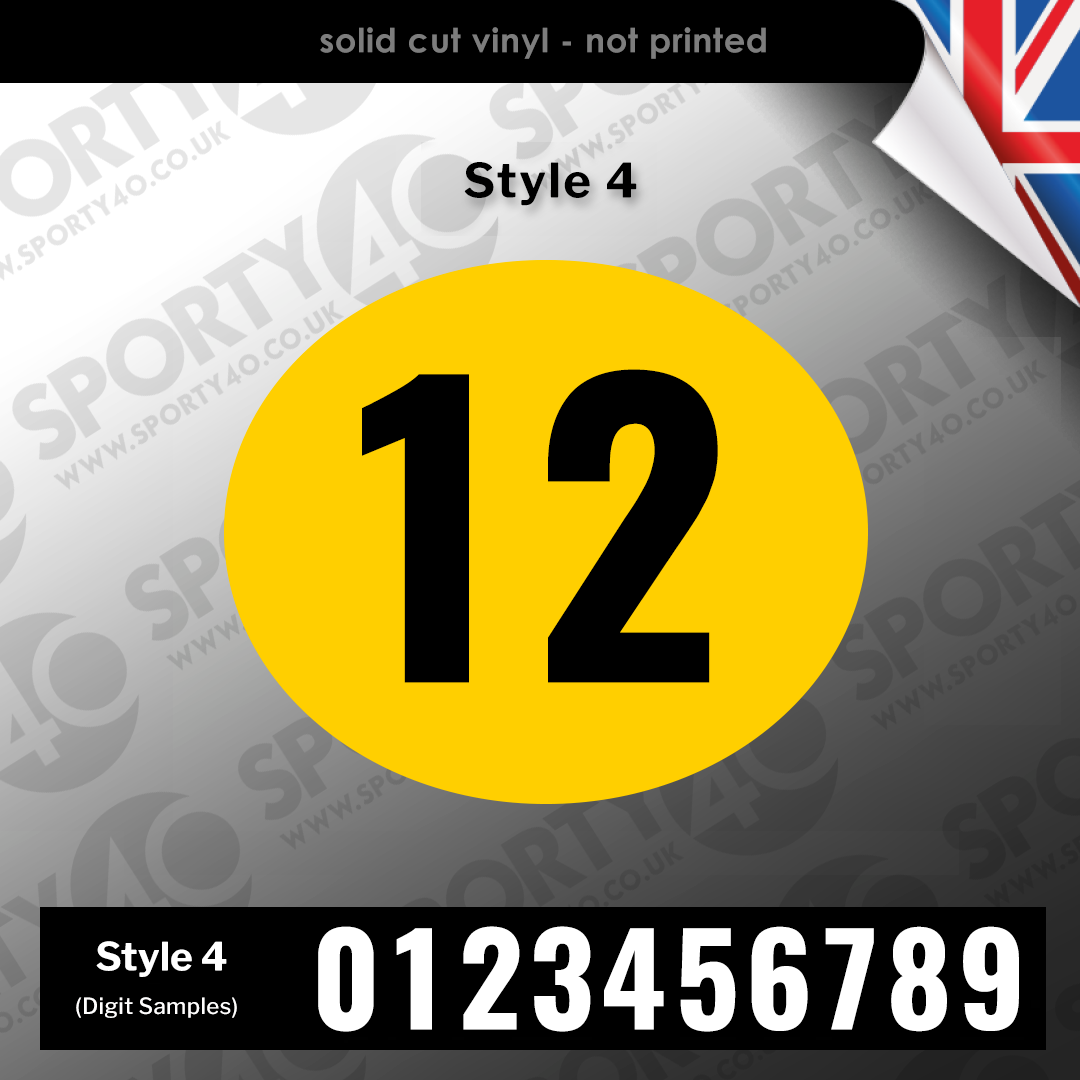 ACU Oval Race Number Vinyl Decal Sticker