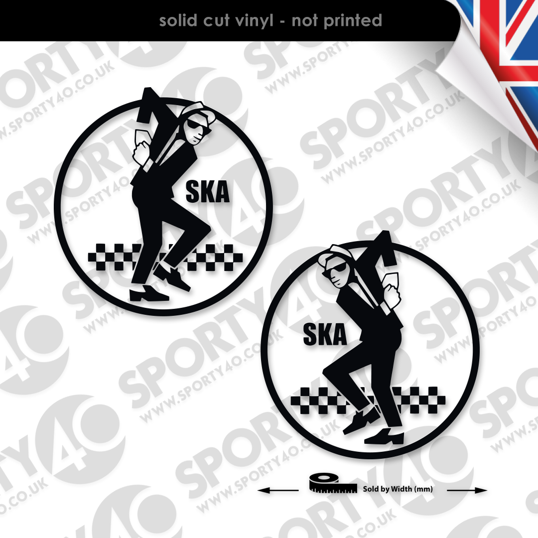 SKA Handed Round Vinyl Decal Sticker