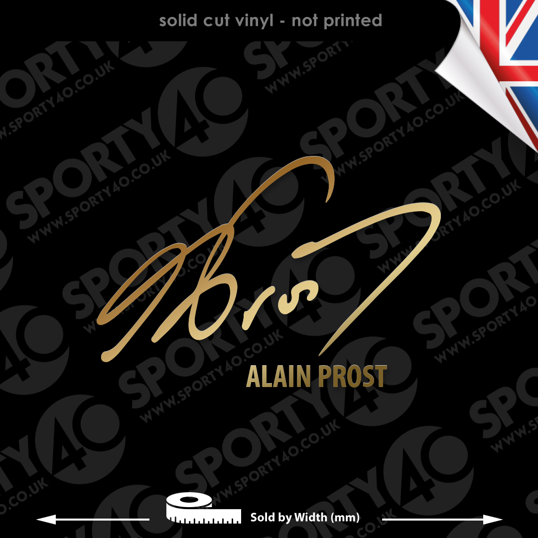Alain Prost Signature Vinyl Decal Sticker