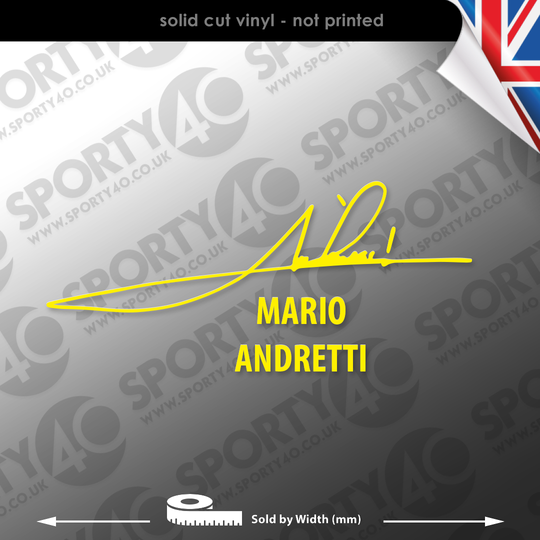 Mario Andretti Vinyl Decal Sticker