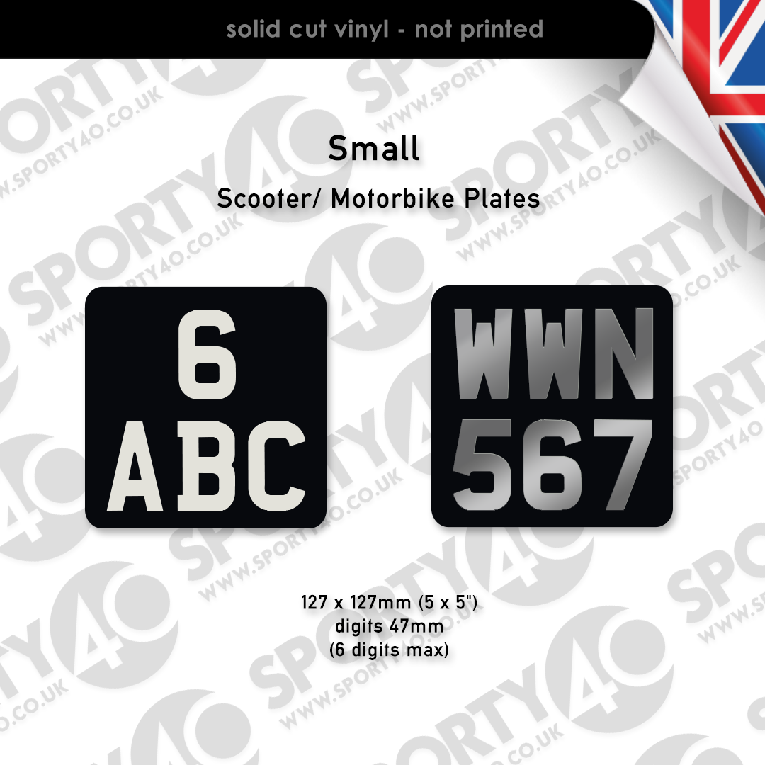Self-Adhesive Scooter Vinyl Number Plate Sticker