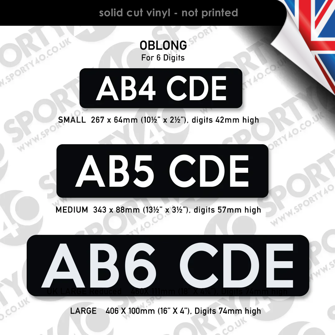 Self-Adhesive Heritage Car Vinyl Number Plate Sticker