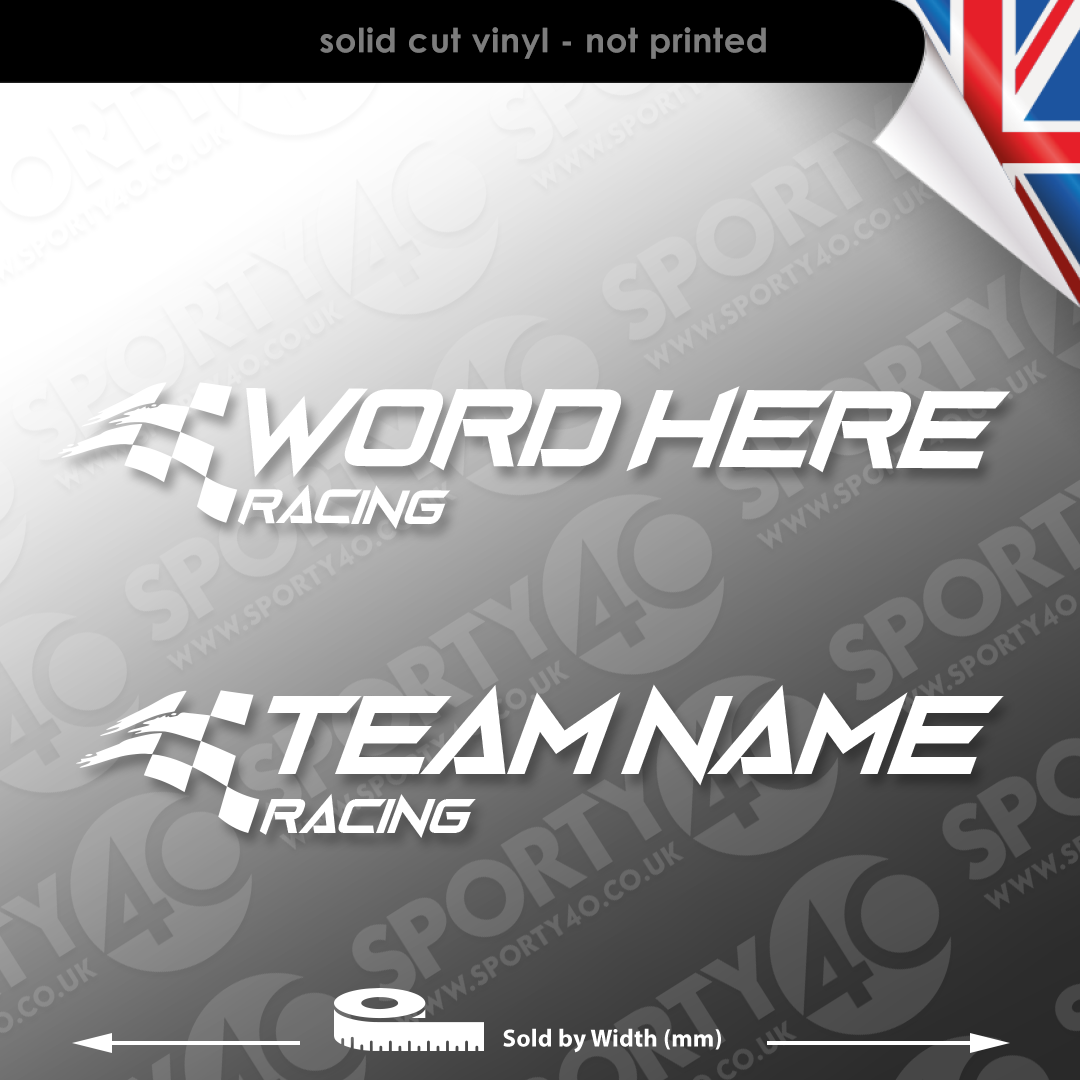 Custom Racing Name 2 Vinyl Decal Sticker