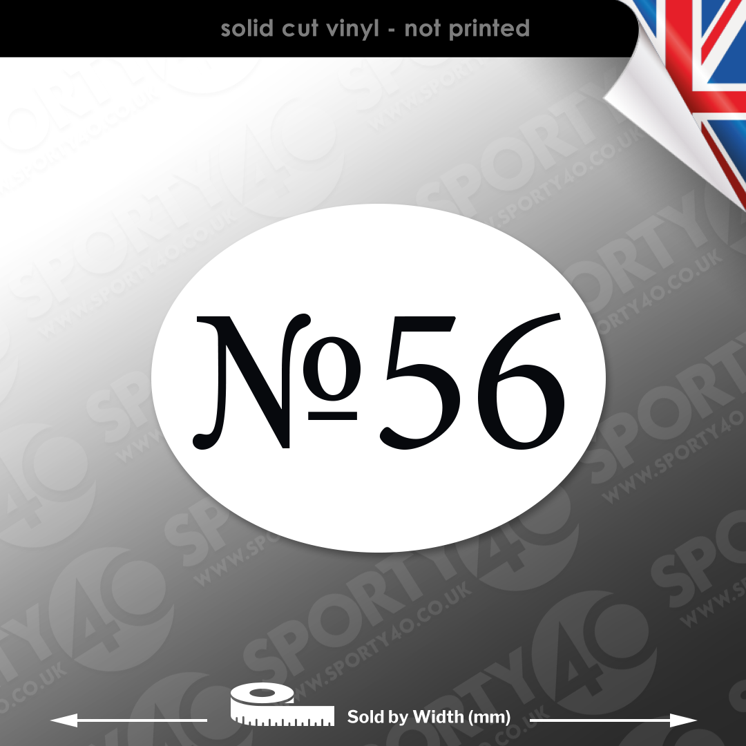 House Number Oval Vinyl Decal Sticker