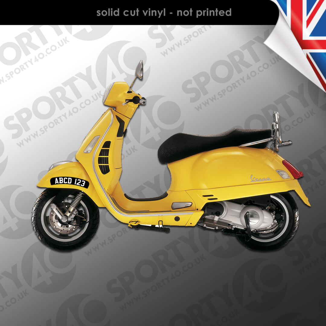 Self-Adhesive Scooter Rounded Curved Vinyl Number Plate Sticker