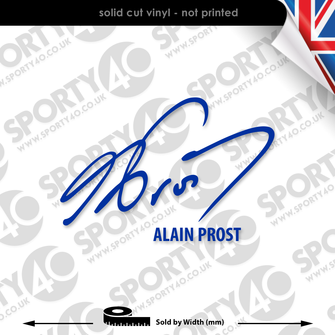 Alain Prost Signature Vinyl Decal Sticker