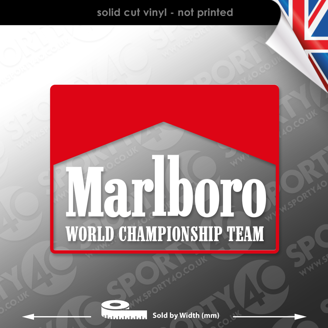 Marlboro Sponsor World Championship Team Cut-Out Vinyl Decal Sticker