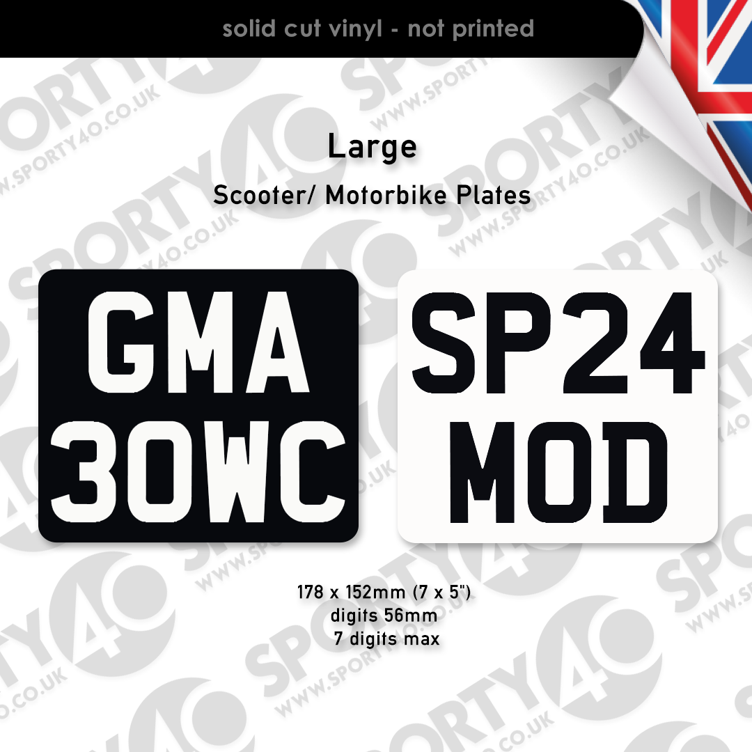 Self-Adhesive Scooter Vinyl Number Plate Sticker
