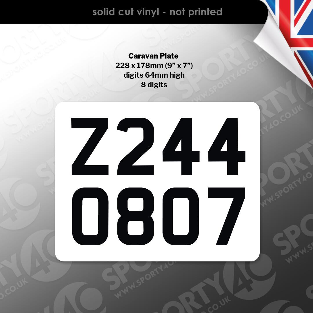 Self-Adhesive Caravan Vinyl Number Trailer Plate Sticker