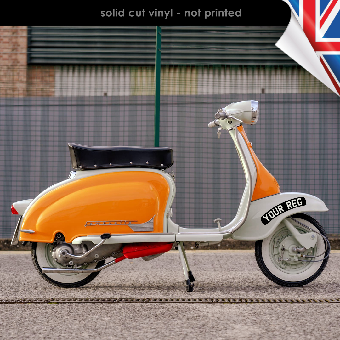 Self-Adhesive Scooter 7 Digit Vinyl Number Plate Sticker