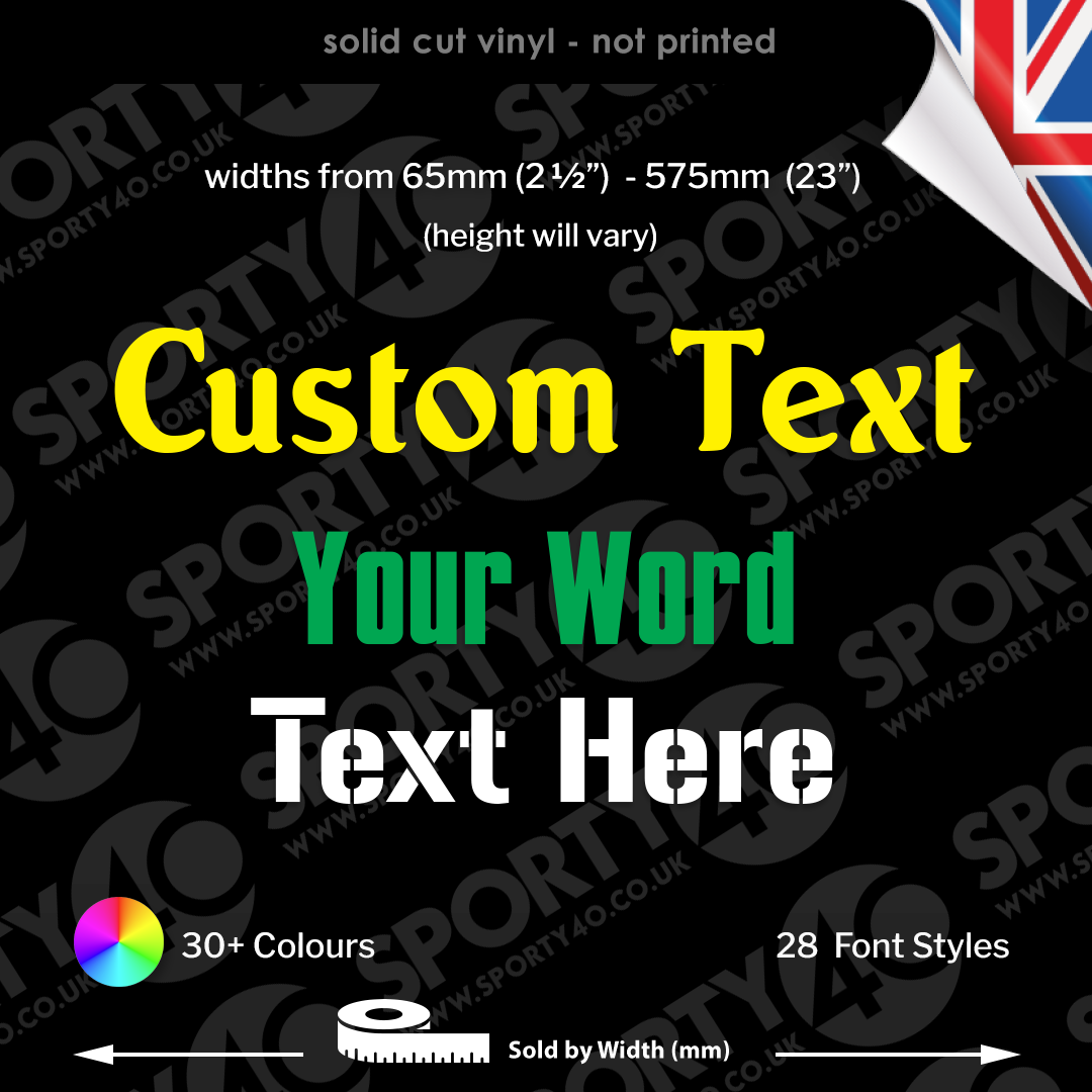 Custom Text Vinyl Decal Sticker
