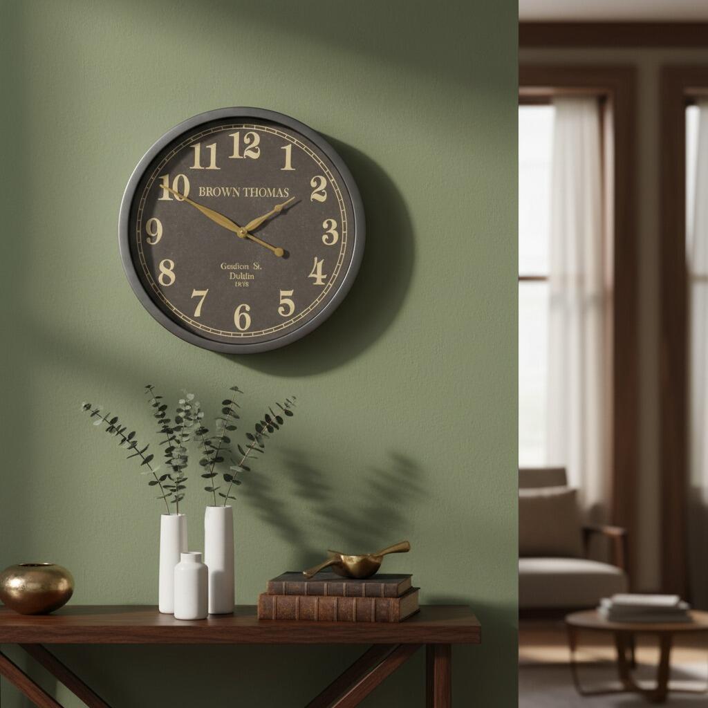 Brown Thomas Vintage Wall Clock 62cm – Classic Black/Grey