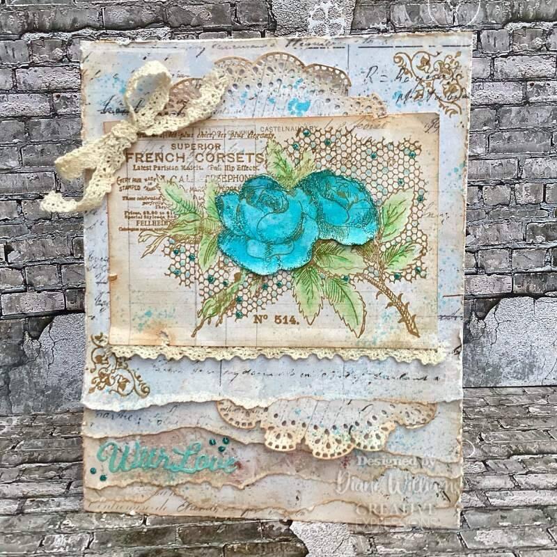 Creative Expressions Sam Poole French Rose 4 in x 6 in Clear Stamp Set
