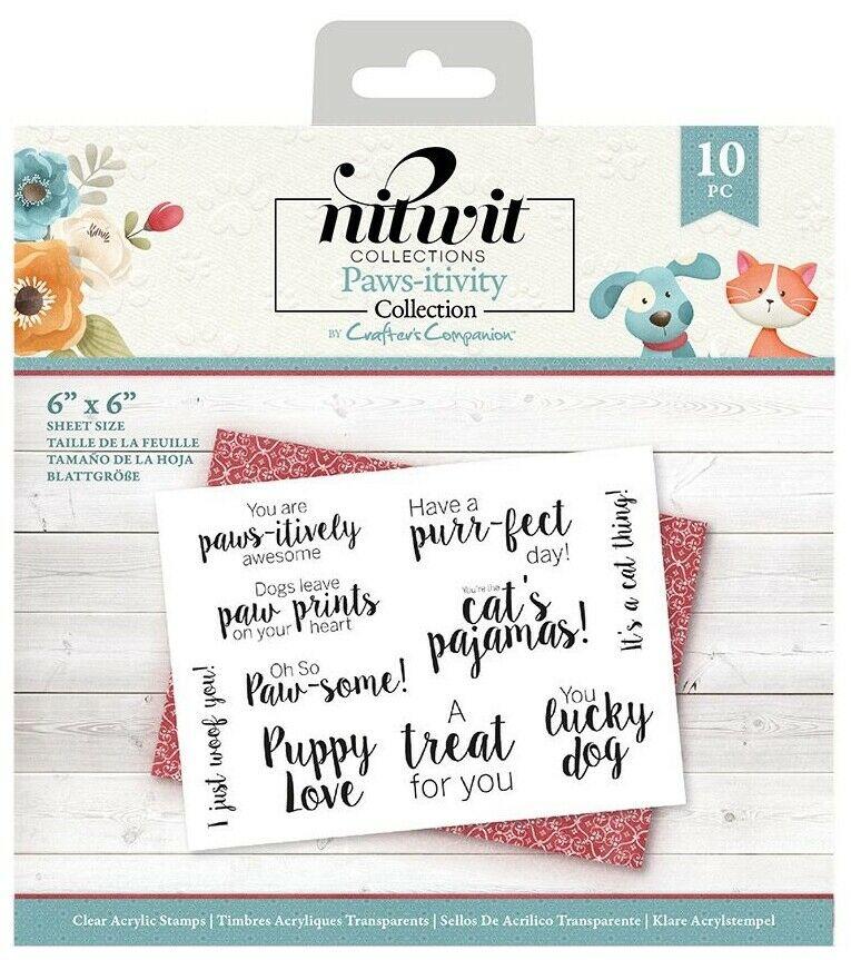CRAFTER'S COMPANION NITWIT PAWS-ITIVITY COLLECTION DIES STAMPS EMBOSSING FOLDER