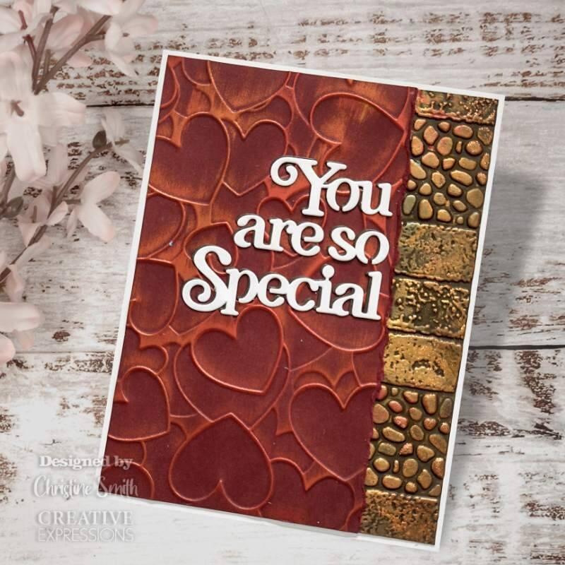 Creative Expressions Heart To Heart 8 in x 8 in 3D Embossing Folder