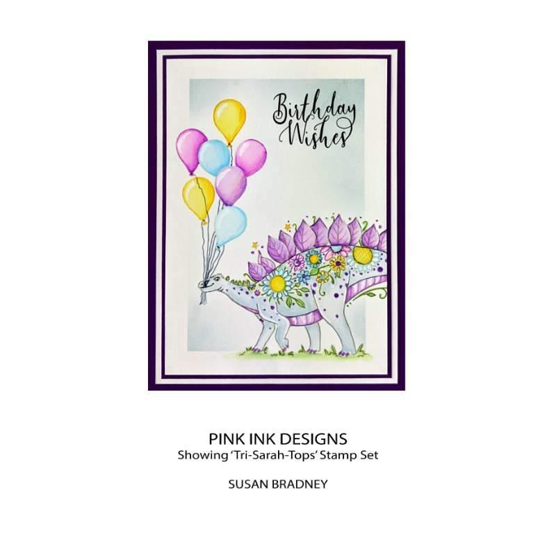 Pink Ink Designs Tri-Sarah Tops 6 in x 8 in Clear Stamp Set