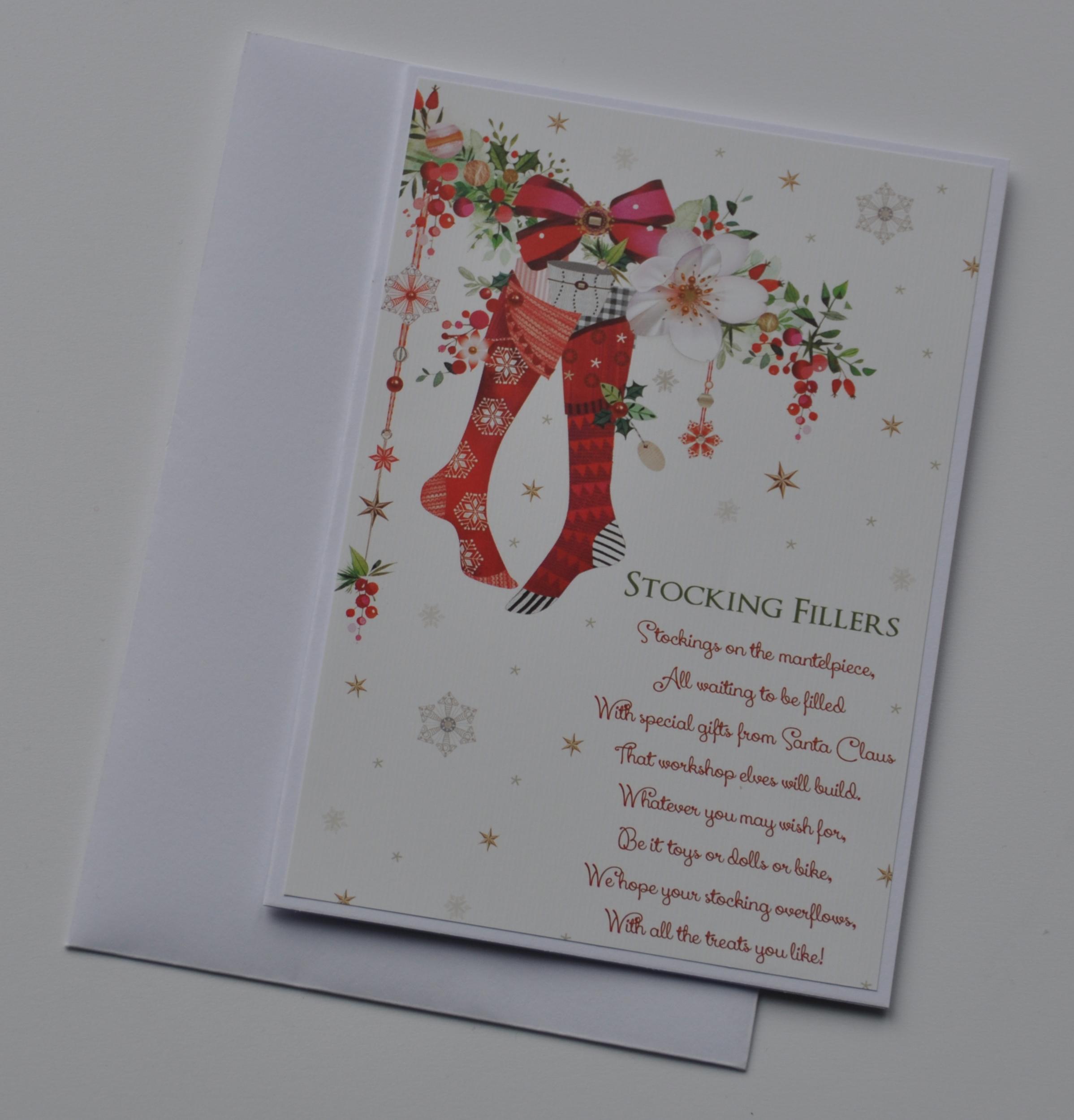 Handmade Christmas Card - Stocking Fillers Poem