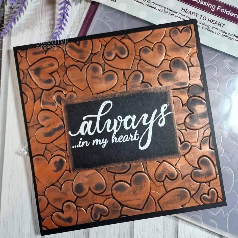 Creative Expressions Heart To Heart 8 in x 8 in 3D Embossing Folder