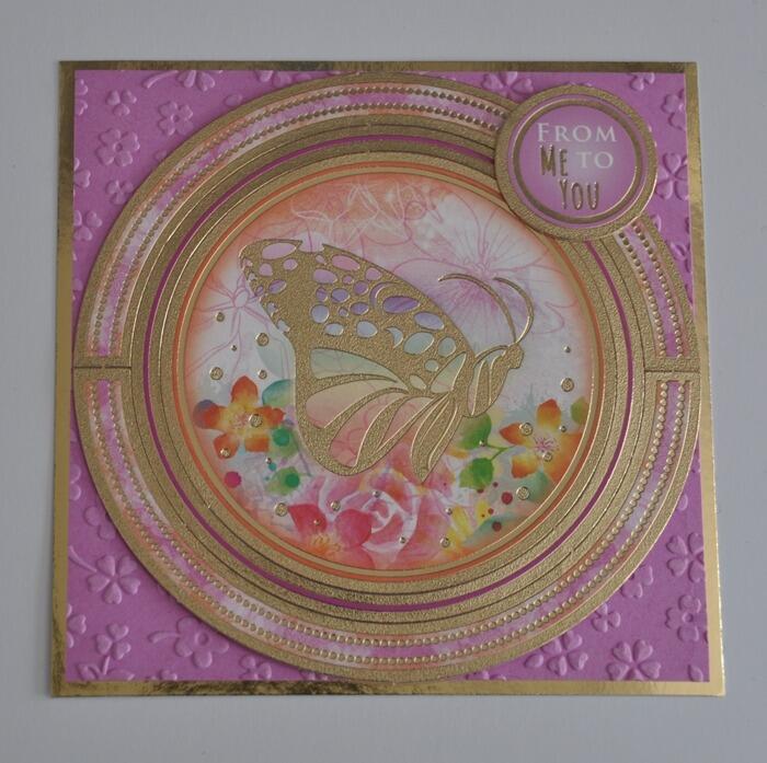 From Me To You Rainbow Purple Butterfly Handmade Card Topper