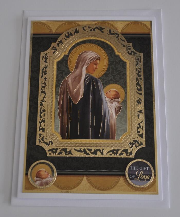 Mother Mary and Baby Jesus The Gift of Love Handmade Christmas Card