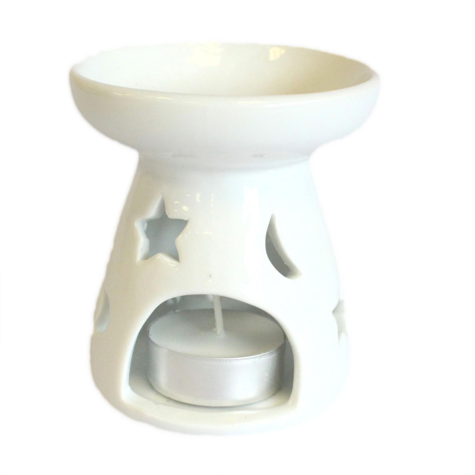 Classic White Oil Burner - Small - Moon & Star