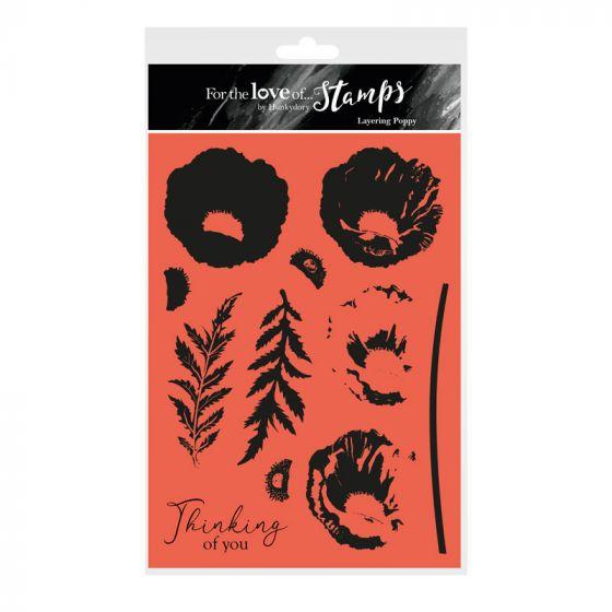 For the Love of Stamps - Layering Poppy A5 Stamp Set