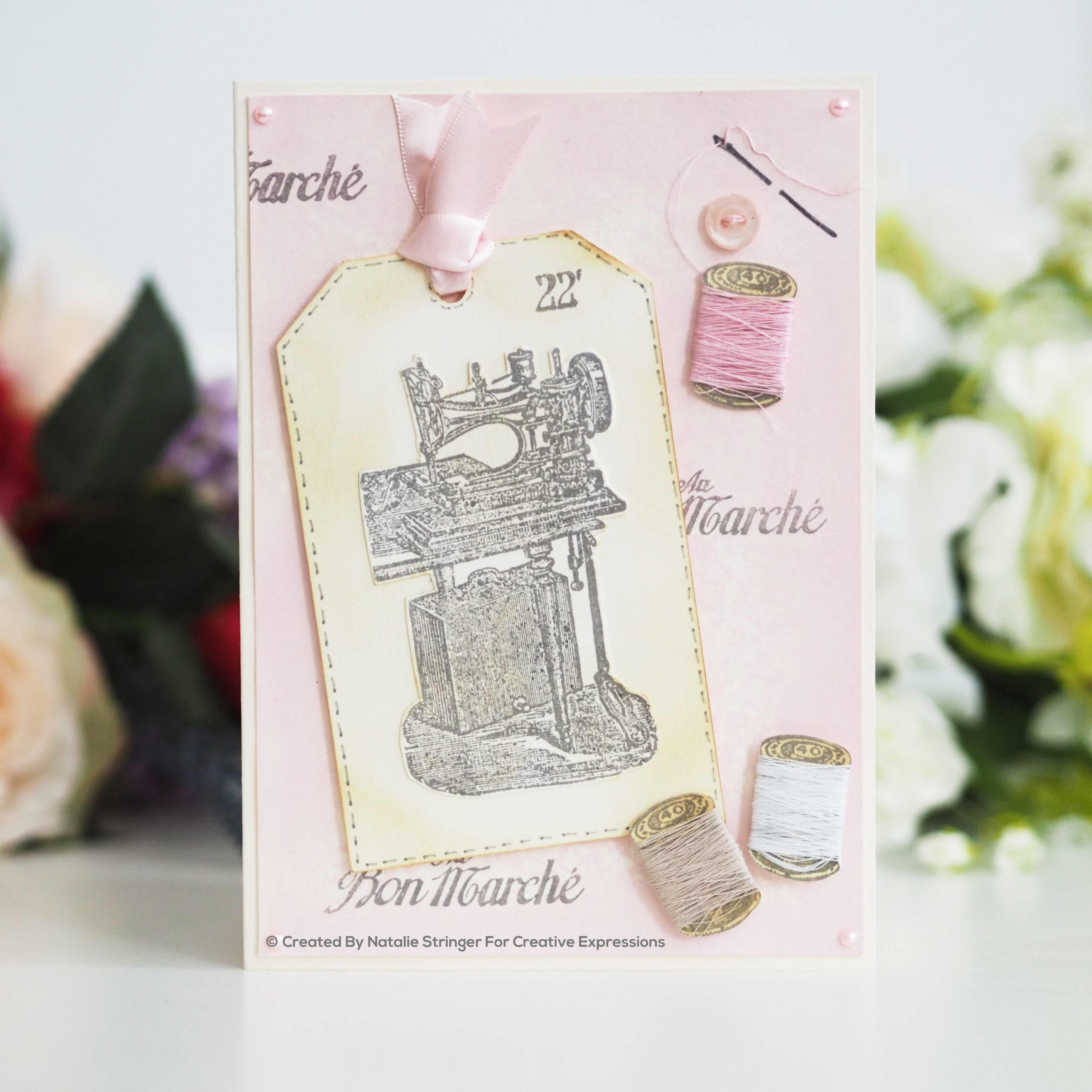 Creative Expressions Sam Poole Shabby Lace 6 in x 4 in Pre Cut Rubber Stamp