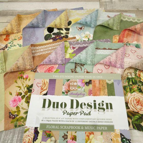 Duo Design Paper Pads - Floral Scrapbook & Music Paper