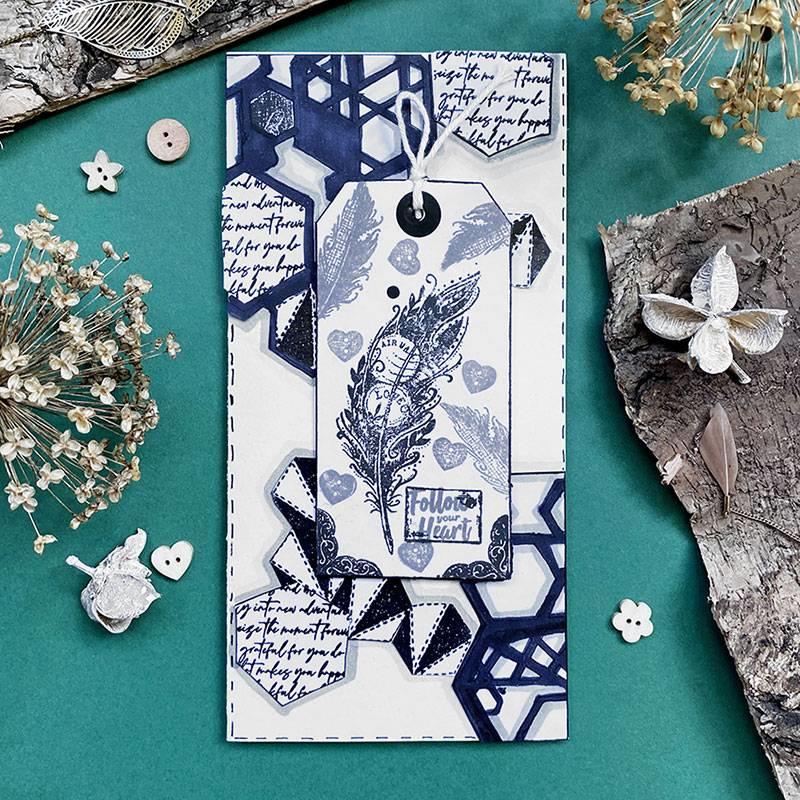 Angela Poole Natures Textures Hexagon Layering Stamps & Stencil Set