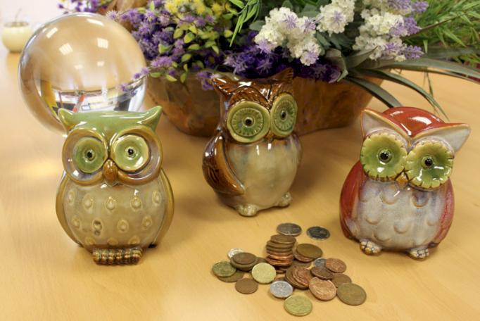 Ceramic Owl Money Box - Red