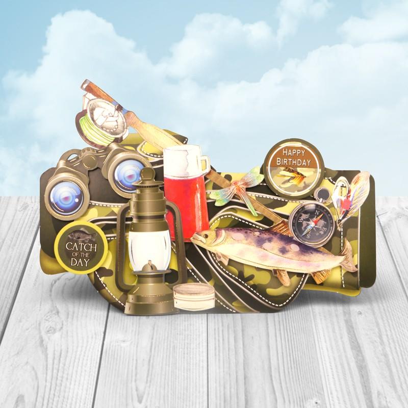 Hunkydory Collage-a-Card Luxury Topper Set - GOLFING GUY AND GONE FISHIN'