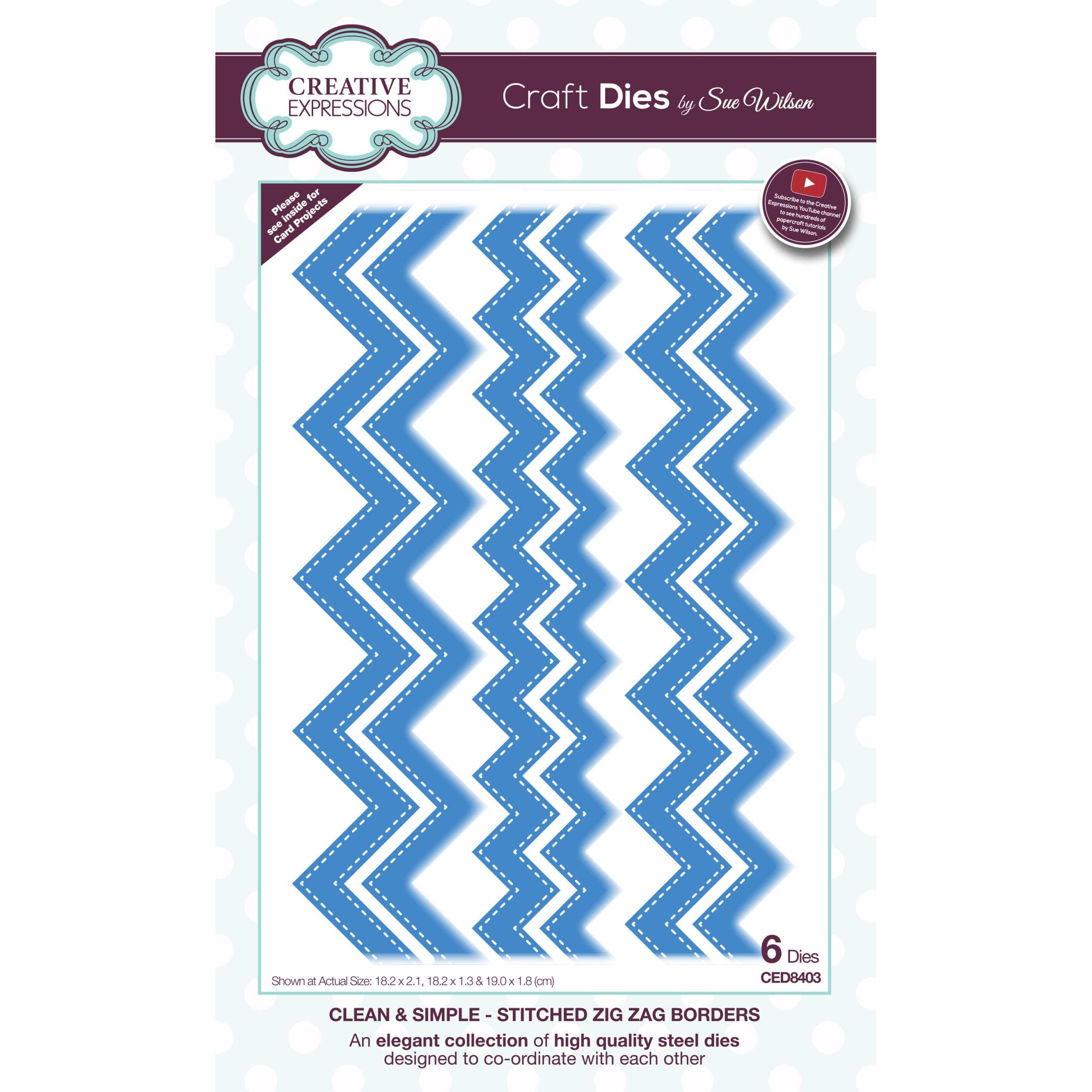 Creative Expressions Sue Wilson Clean & Simple Stitched Zig Zag Borders ...