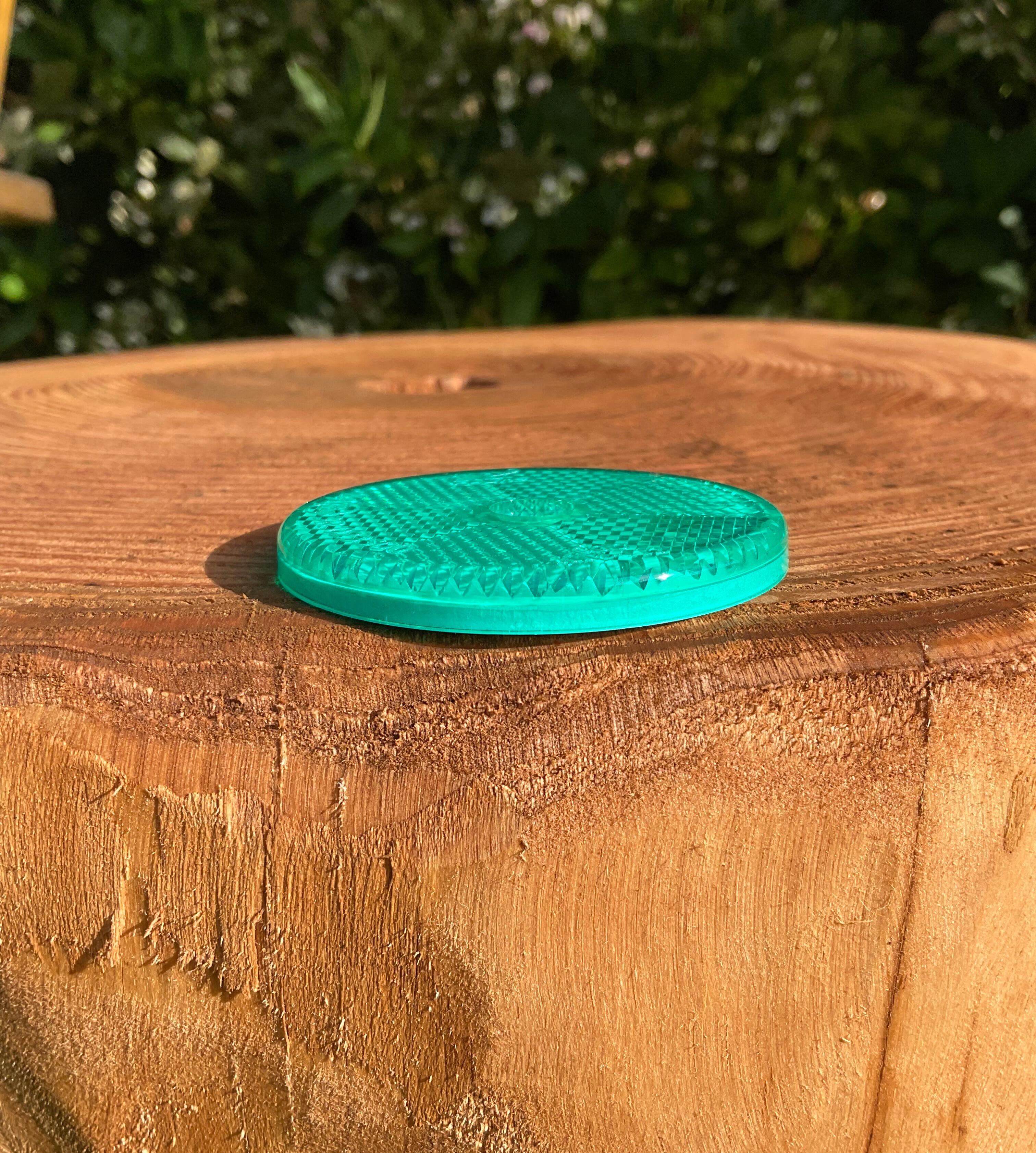 Green Fence or Post Reflector 60mm