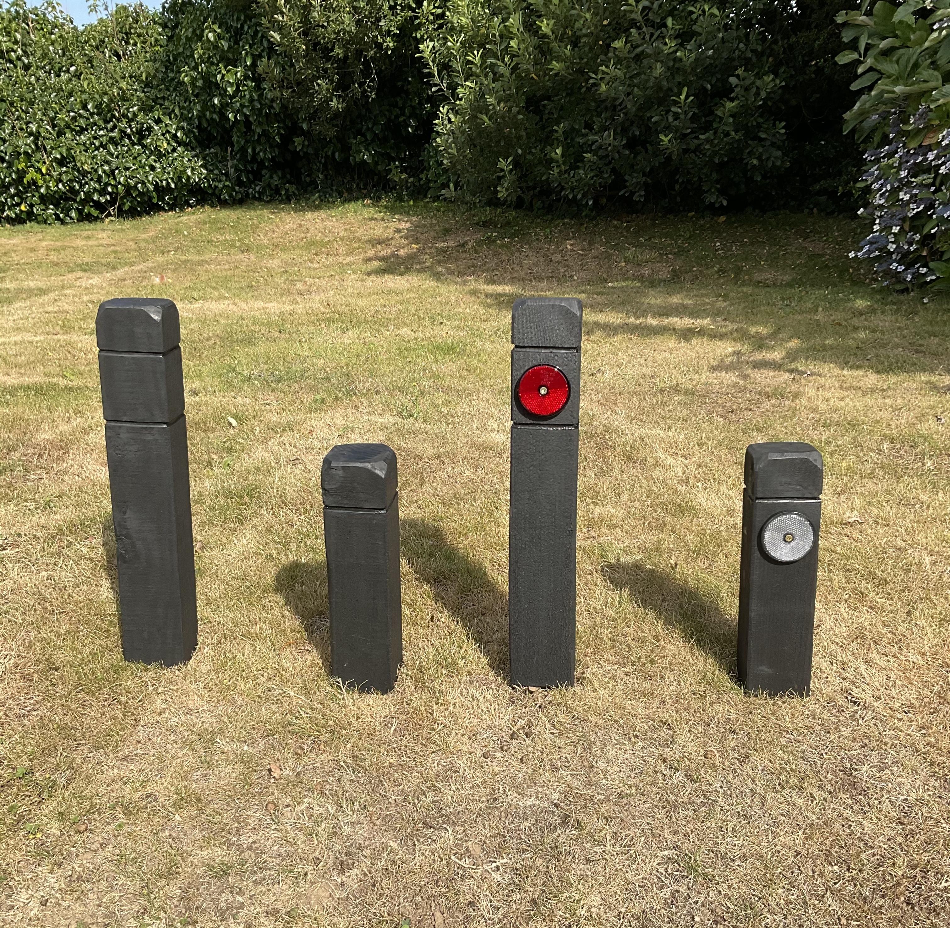 Painted 12" and 18" Easy Install Timber Reflective Verge Posts