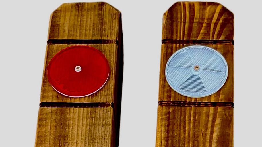 Red or Clear Fence or Post Reflector 80mm