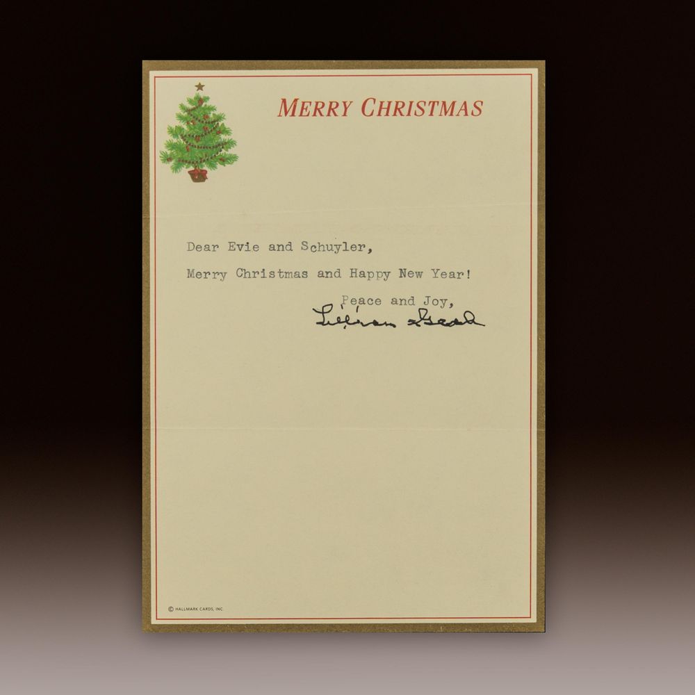 A Handwritten Letter and Christmas Note by Lillian Gish
