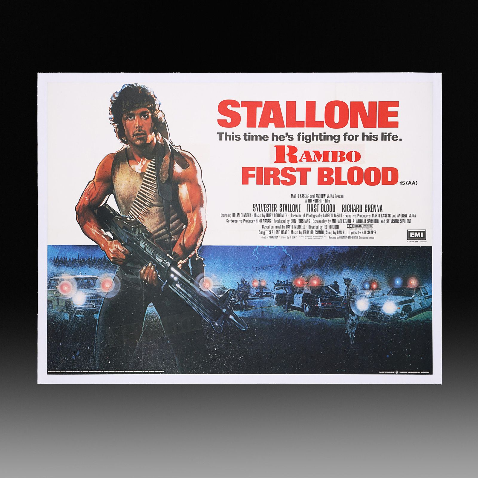 Rambo First Blood (1982) Original UK Quad Poster - Linen Backed, Authentic