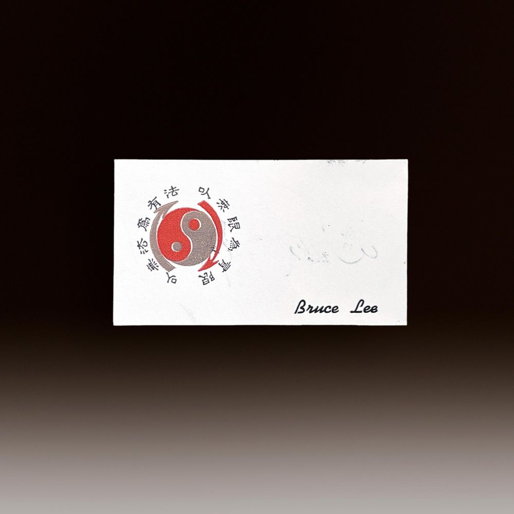 A Vintage Bruce Lee Business Card With His Personal Handwritten 'Walk ...