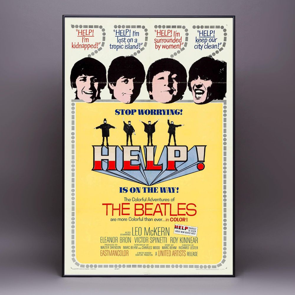 Original One-Sheet Poster for The Beatles, Help! (1965) - Rare ...