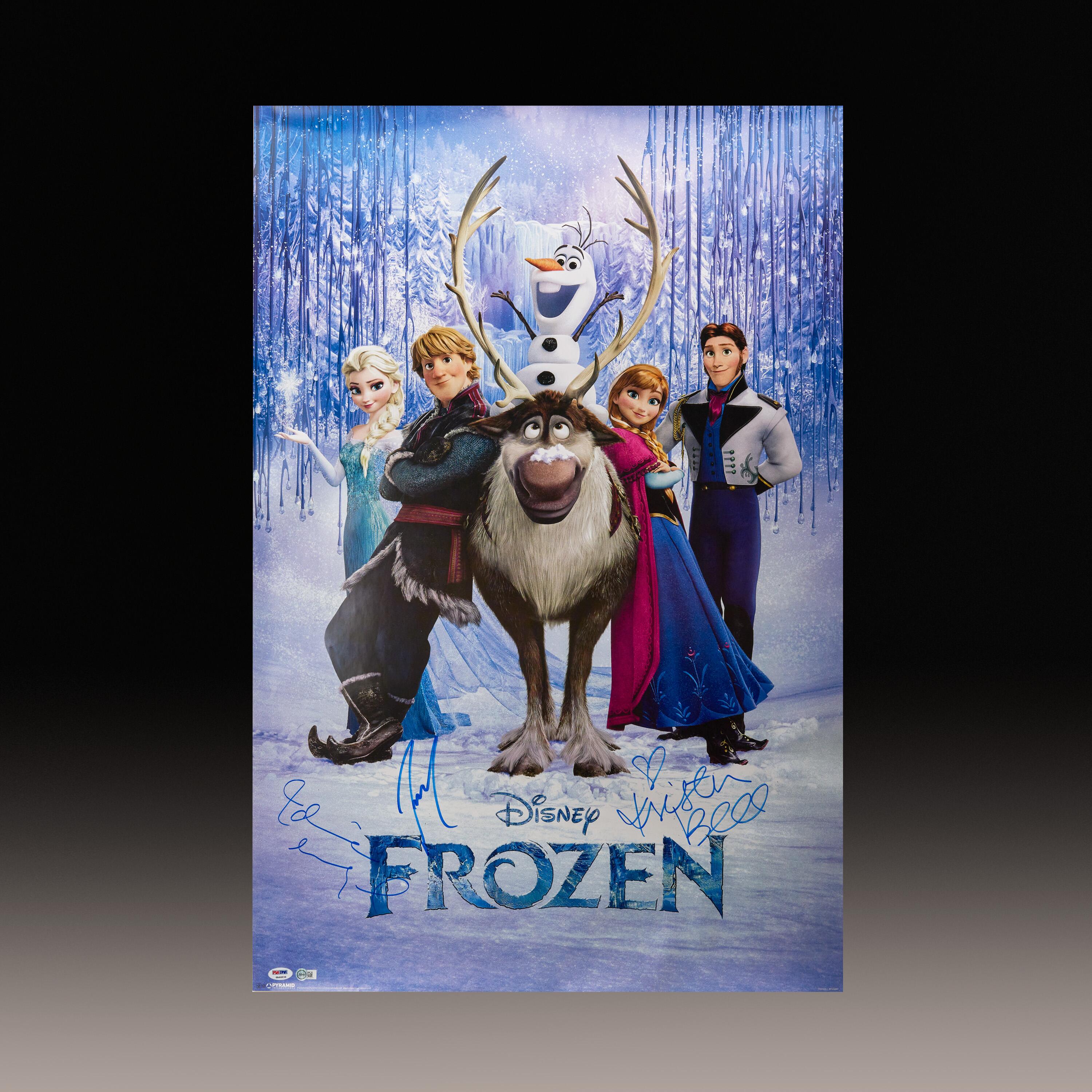 Disney Frozen Cast Signed Movie Poster Kudos Memorabilia